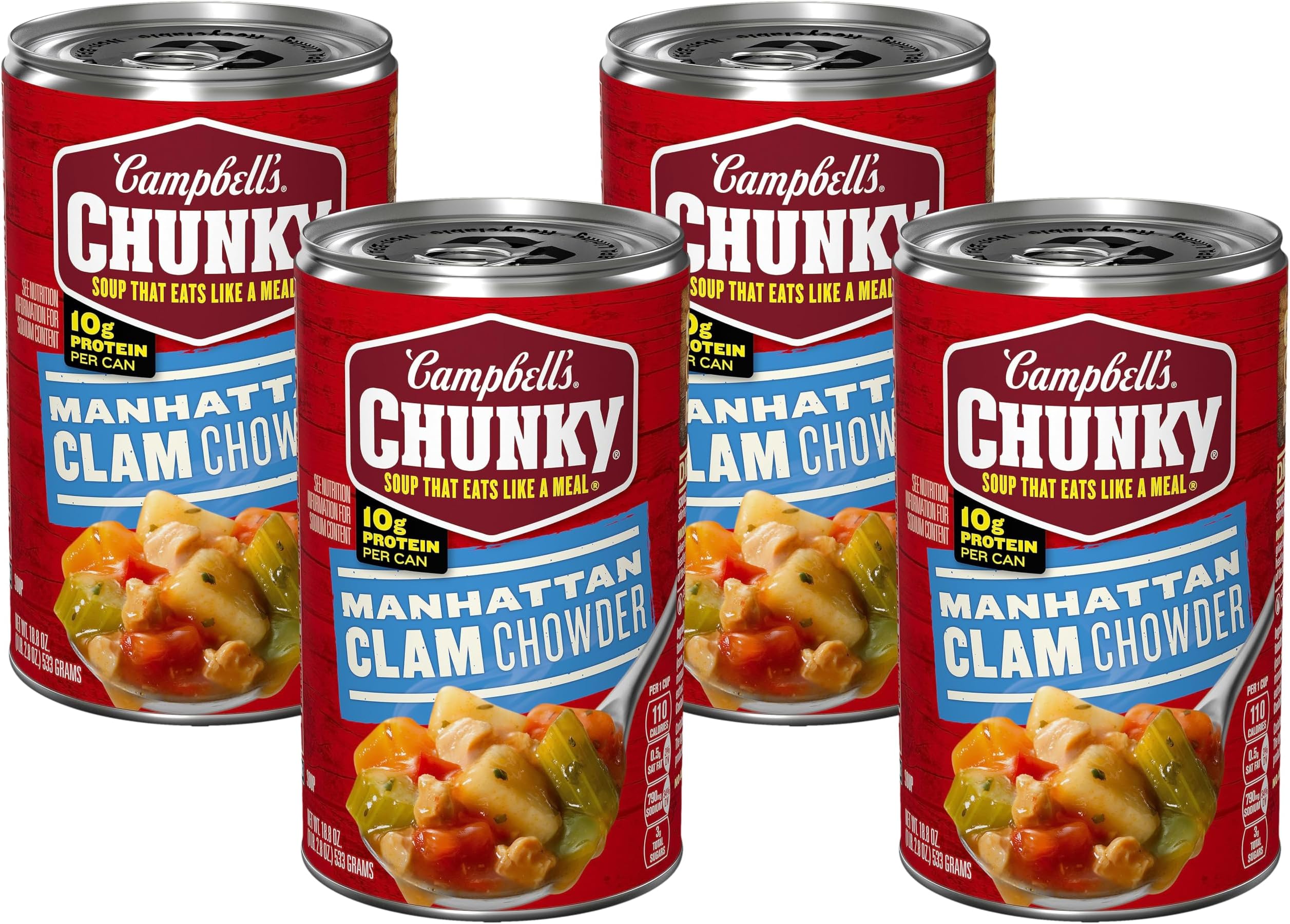 Amazon.com: Campbell's Chunky Soup, Manhattan Clam Chowder, 18.8 oz Can ...