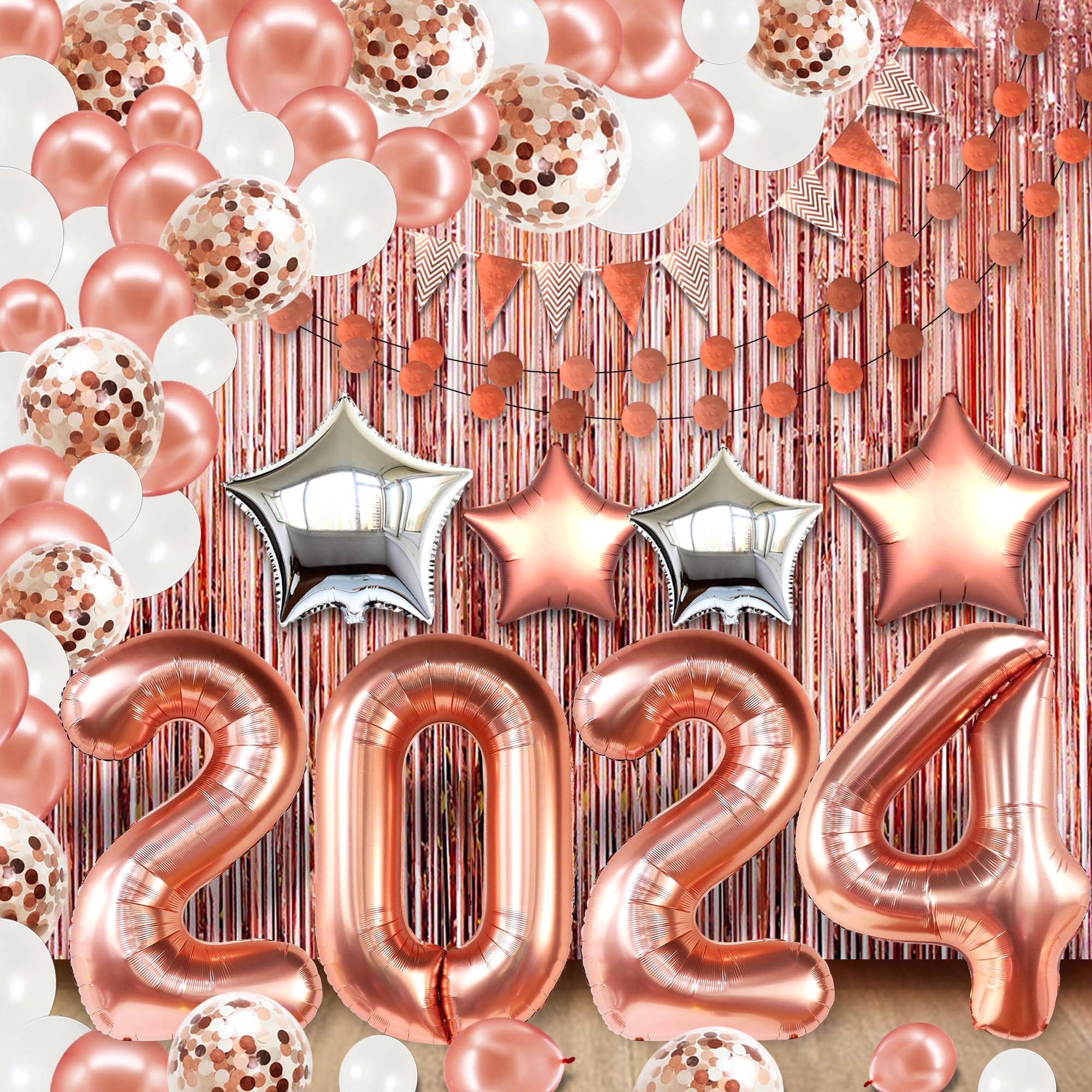 Buy KatchOn, Rose Gold Graduation Decorations 2024 - Huge, Pack of 130 ...