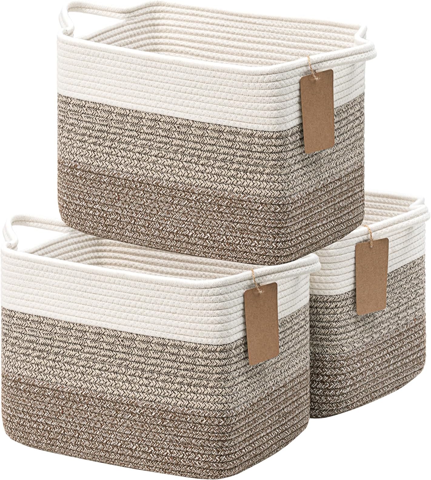 Amazon.com : Geetery 6 Pack Woven Basket for Storage 14.8'' x 9.8'' x 8 ...