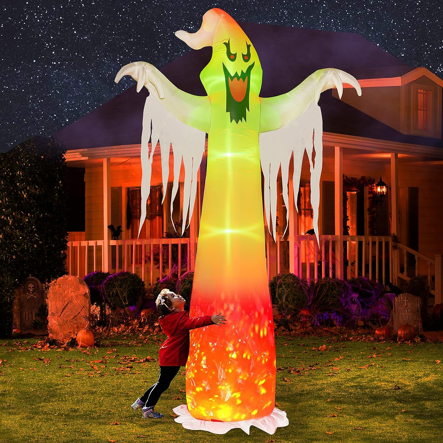 Amazon.com: Hourleey 9 FT Halloween Inflatables Outdoor, Halloween Blow ...