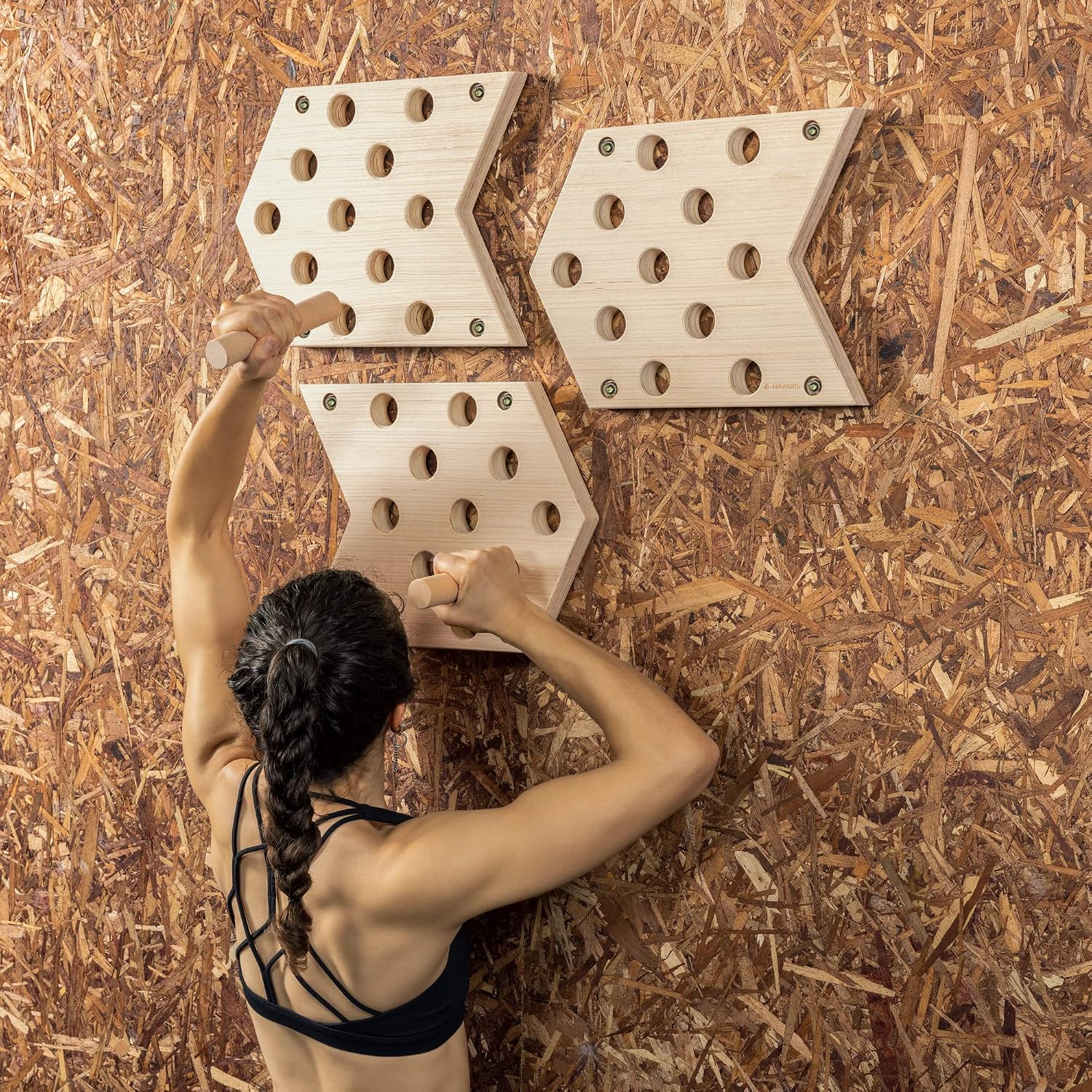Buy Navaris Climbing Pegboards for Wall - 15.3 x 11.4 Wood Climbing ...