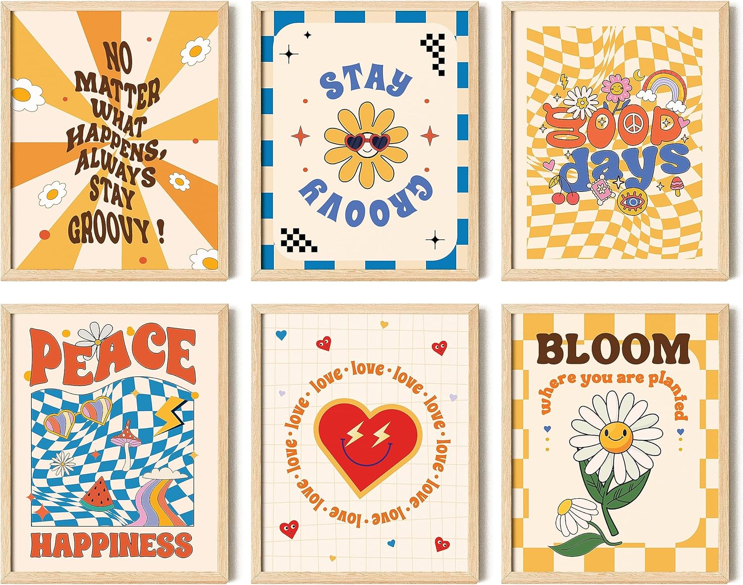 Amazon.com: 97 Decor Groovy Classroom Decor Aesthetic Pictures - Hippy ...