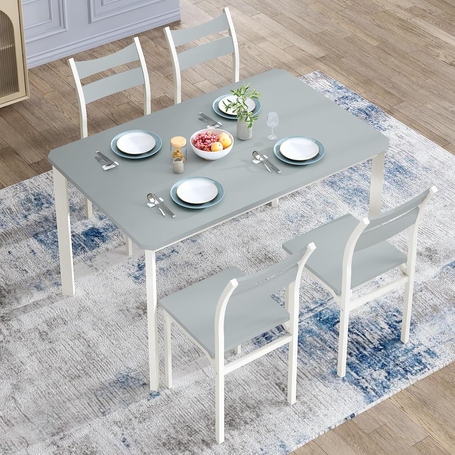 Amazon.com - Lamerge Dining Table Set for 4, Kitchen Table and Chairs ...