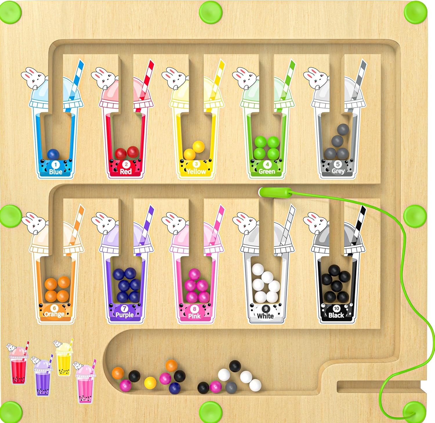 Amazon.com: LITTLE GEMS Magnetic Color & Number Maze - Montessori Fine ...