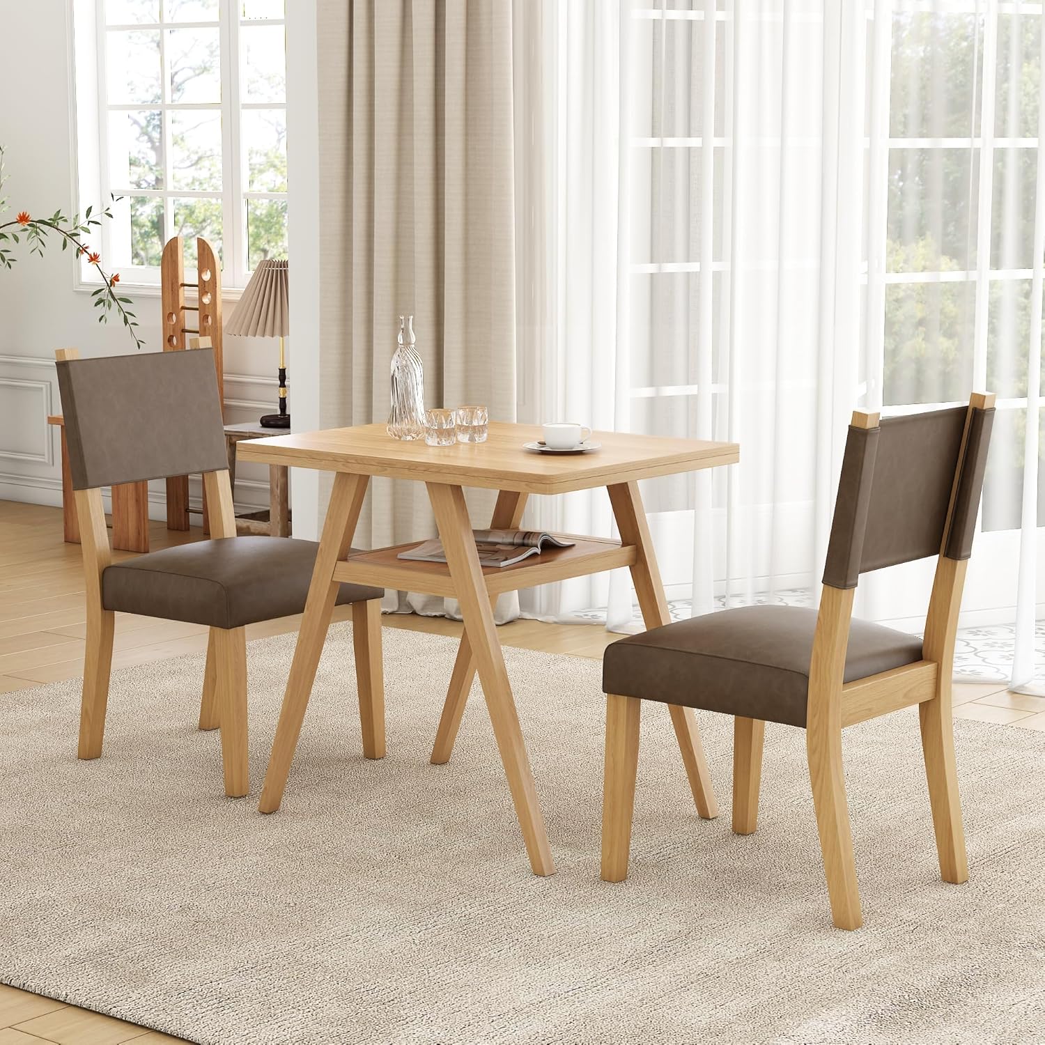 Amazon.com - JESONVID 3-Piece Bistro Dining Set, Kitchen Wood Table ...