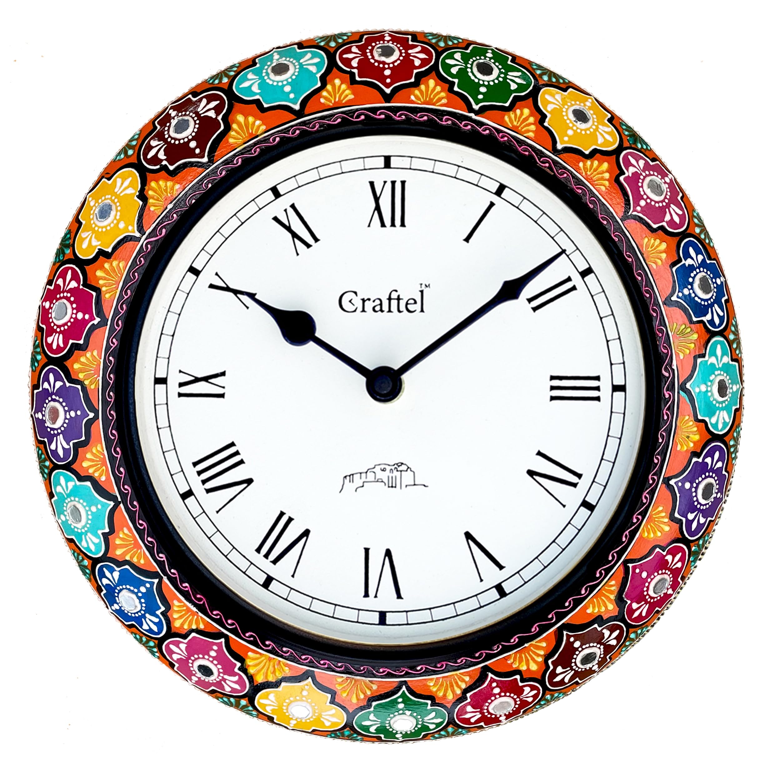 Buy CRAFTEL Brass Embossed Handcrafted Roman Dial Wall Clock for ...
