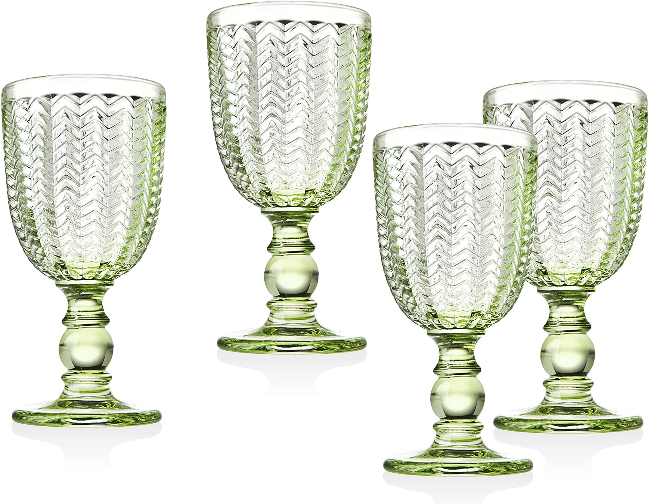 Amazon.com | Twill Goblet Beverage Glass Cup by Godinger - Emerald ...