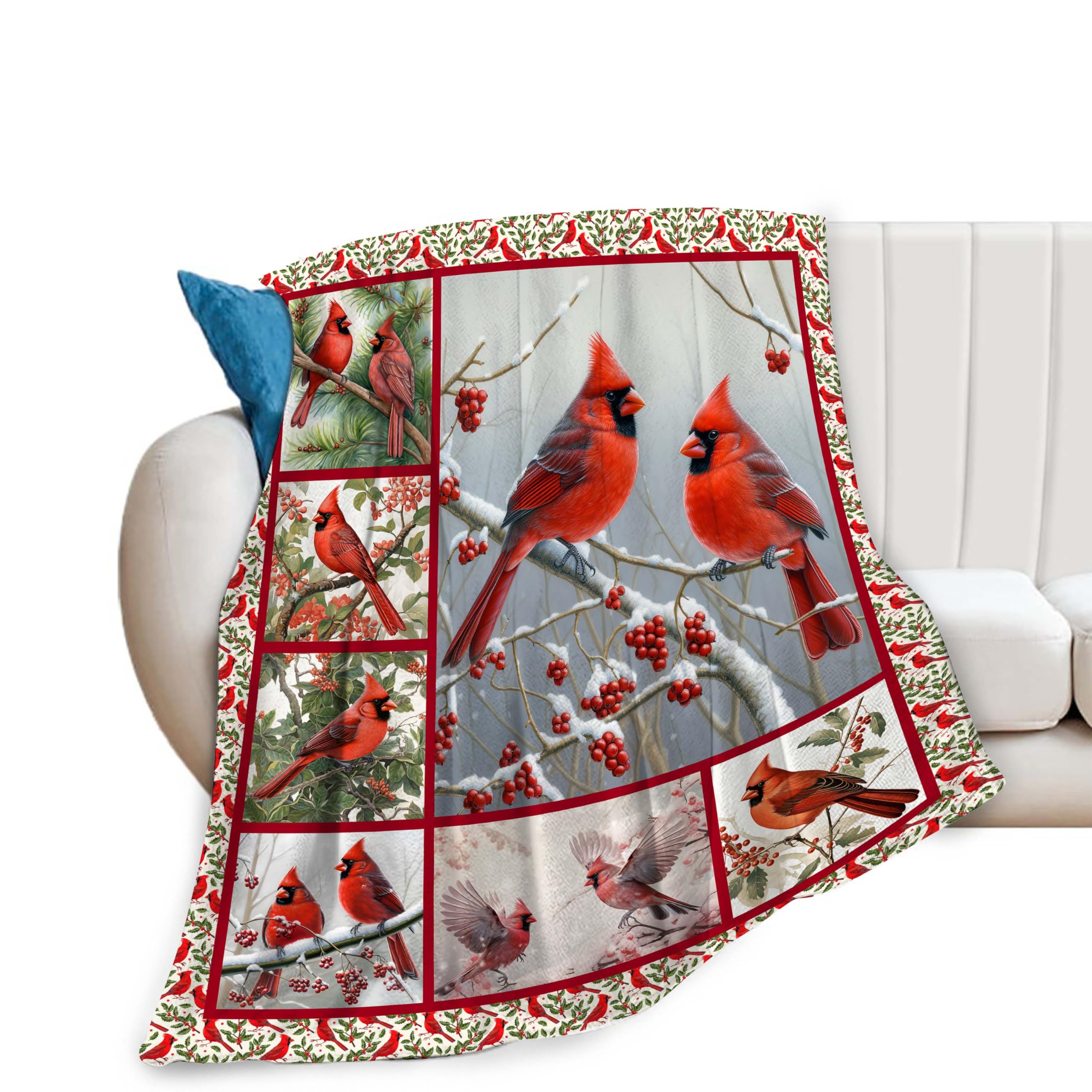 Amazon.com: Beynepe Cardinal Throw Blanket Red Bird Memorial Gifts for ...