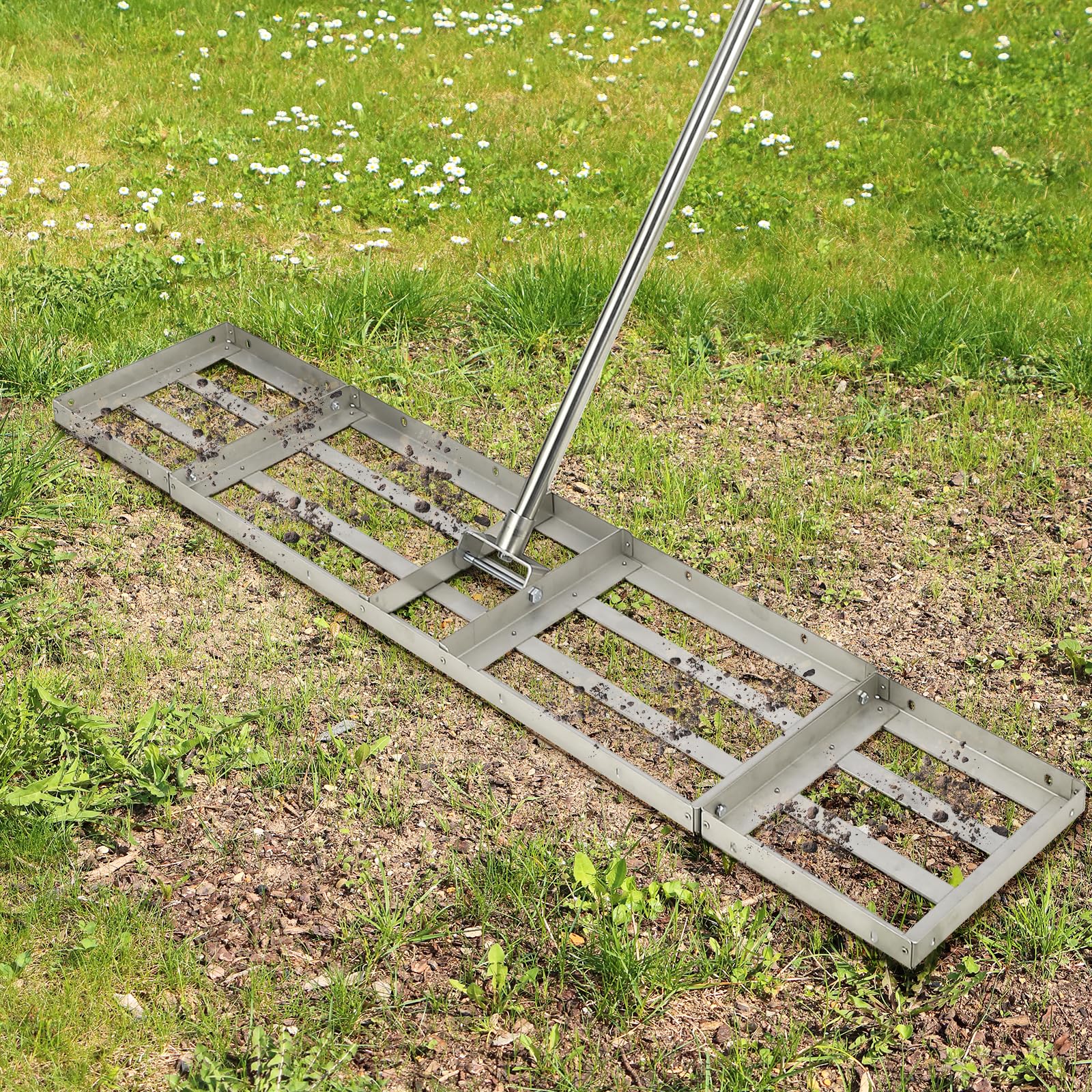 Amazon.com : Lawn Leveling Rake, Stainless Steel Lawn Leveler with 48 ...