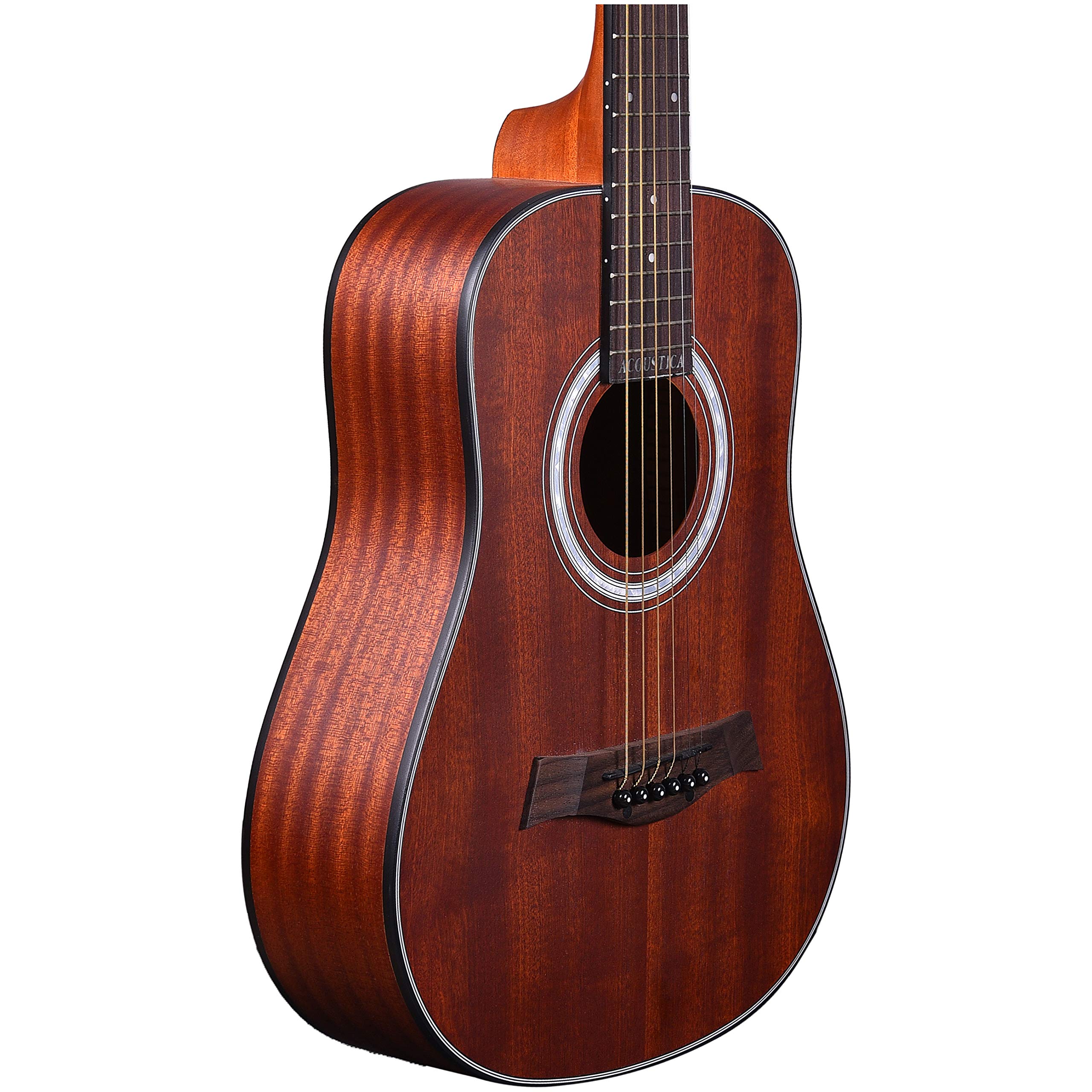 Kadence Acoustica A03 34" Mahogany Wood Acoustic Guitar, Rosewood ...