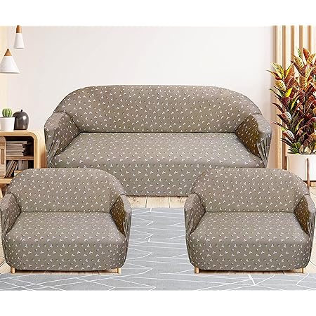HOKIPO Elastic Stretchable Sofa Cover with Skirt 3 Seater (AR-4604-B1 ...