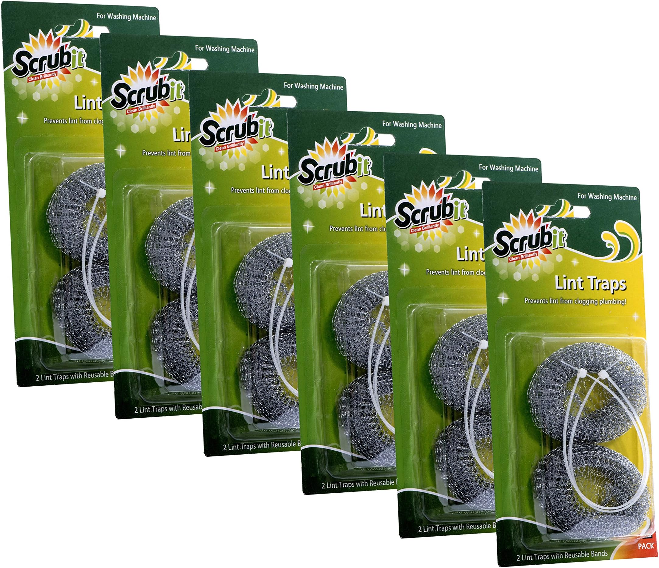 Amazon.com: SCRUBIT 12 Premium Lint Traps with 12 Long Lasting Ties for ...