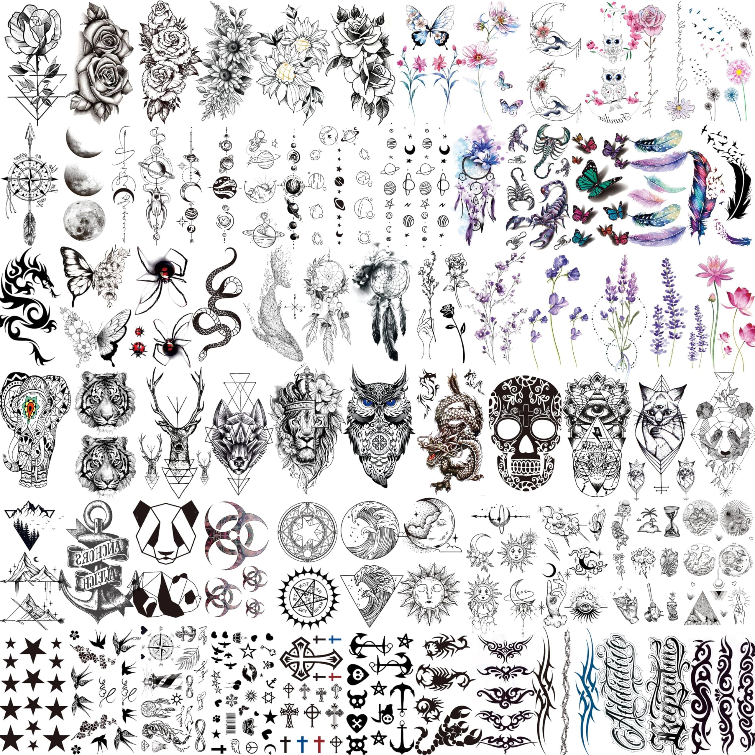 Amazon.com : 71 Sheets Small Cute Temporary Tattoos For Women Men Kids ...