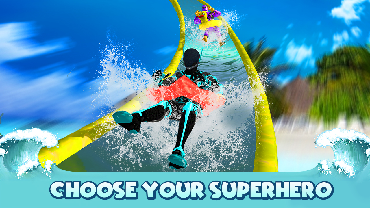 Water Slide Park Aqua Stuntman Superhero Race Adventurous Simulator ...