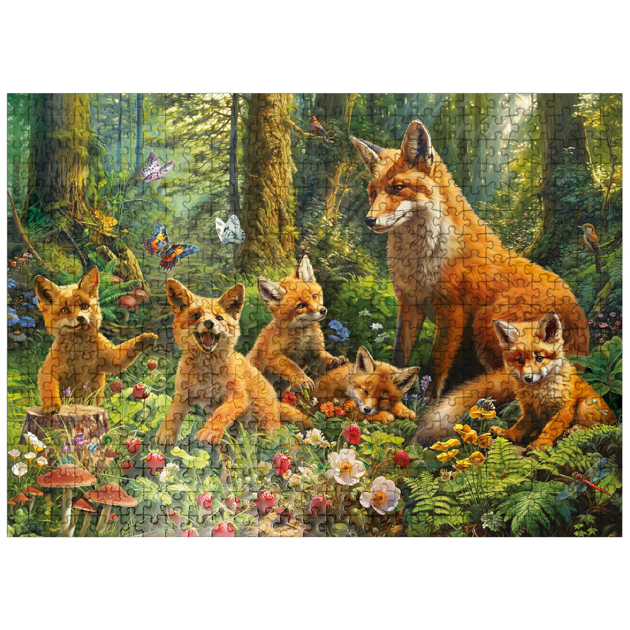 Amazon.com: MyPuzzle Fox Family - Premium 500 Piece Jigsaw Puzzle for ...