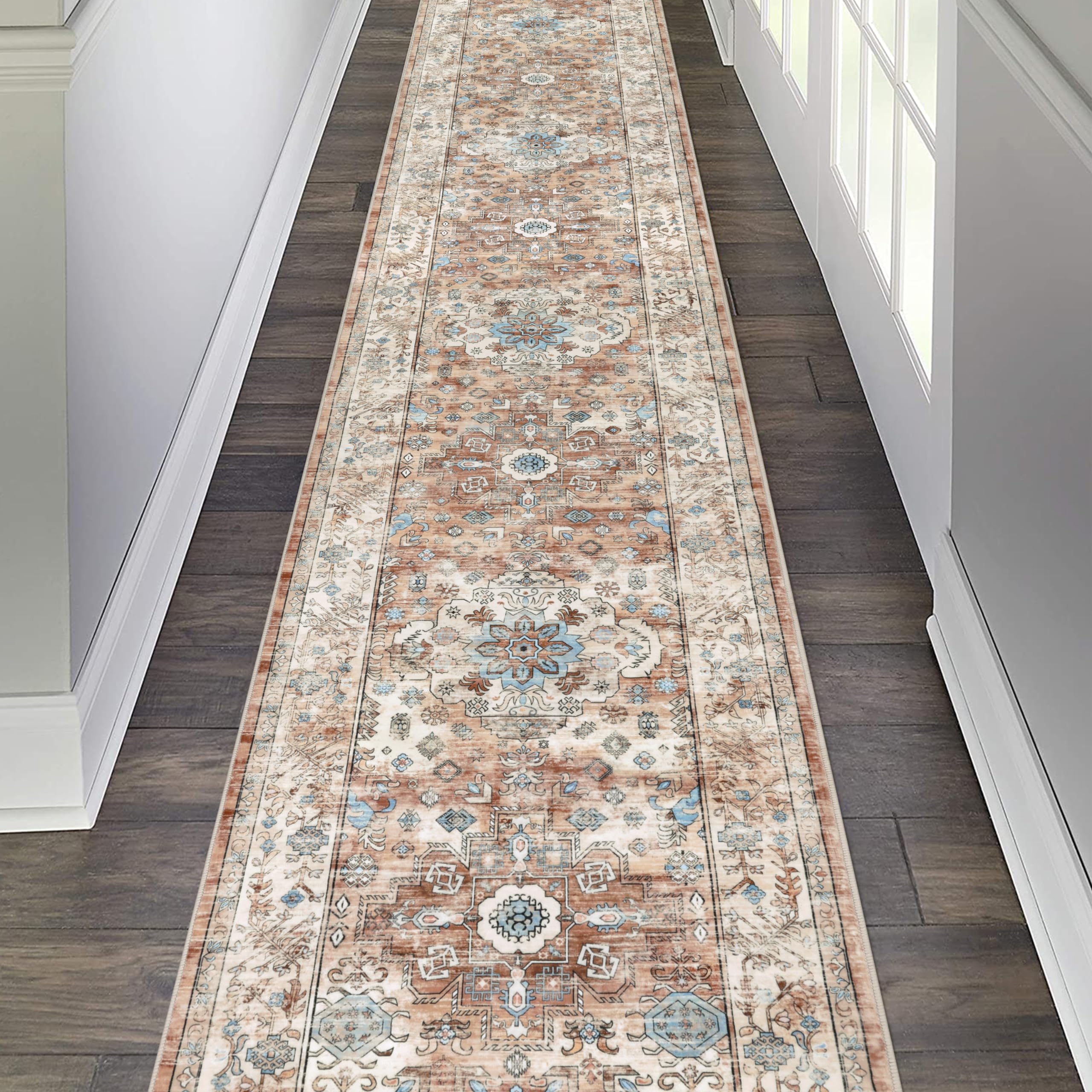 Amazon.com: Pauwer Long Hallway Runner Rug 2'6''x14', Boho Washable ...