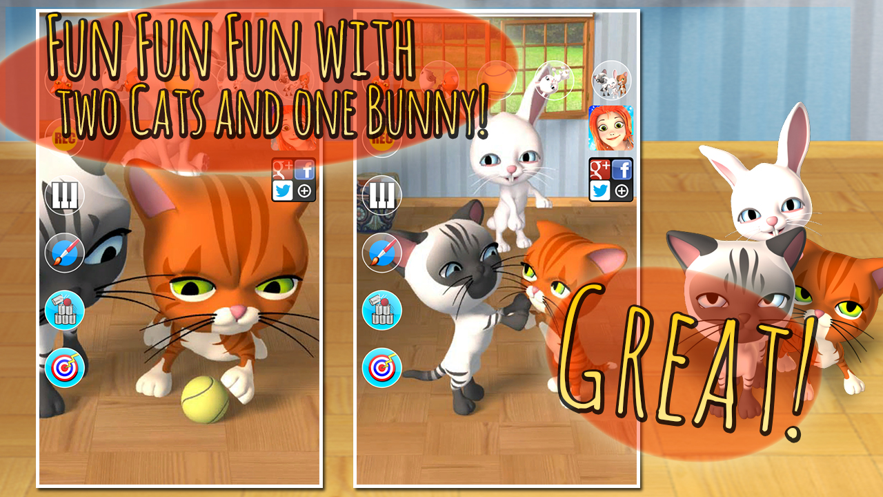 Talking 3 Friends Cats & Bunny - App on Amazon Appstore