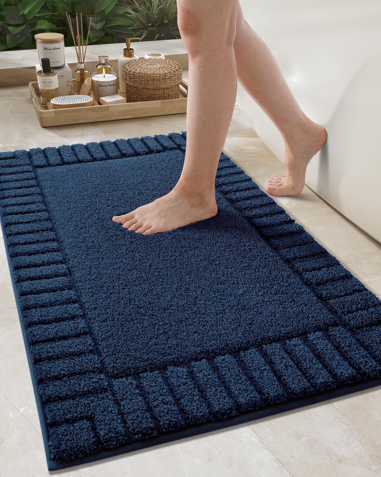 Amazon.com: Color&Geometry Standard Sized Bath Rugs Non Slip Washable ...