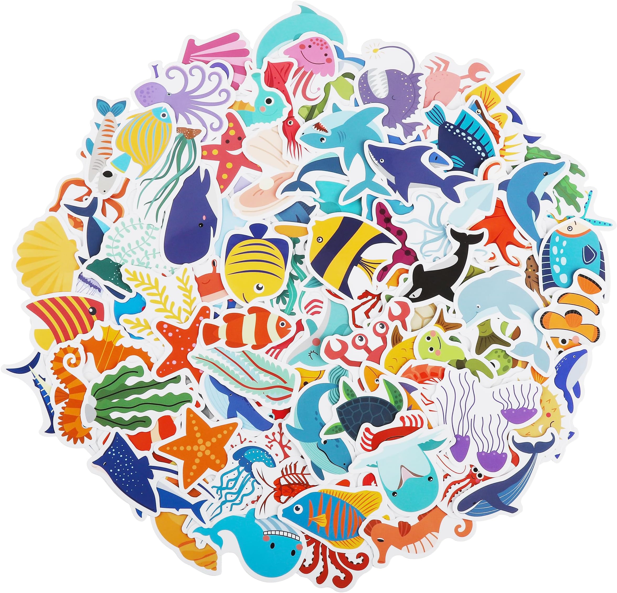 Amazon.com: 100 Pack Ocean Life Animal Stickers,Under The Sea Party ...