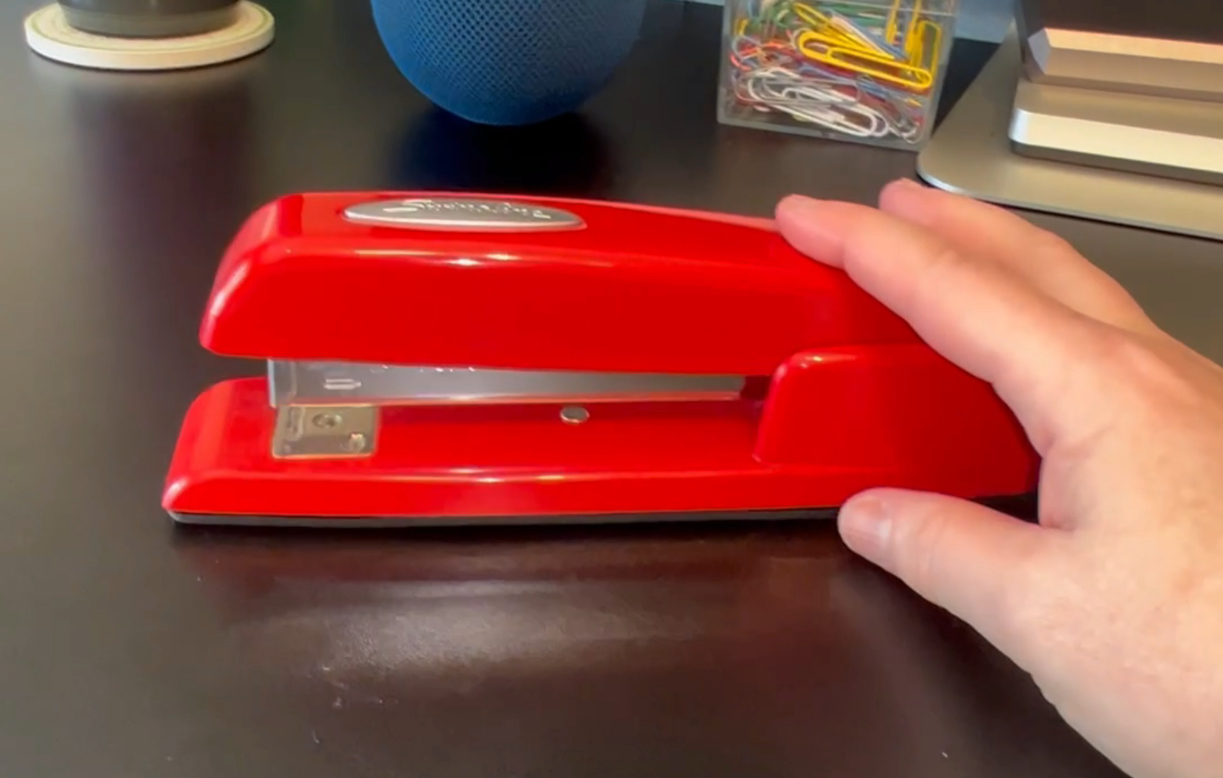 Watch Red Swingline Stapler, Powerful Spring on this Sucker on Amazon Live