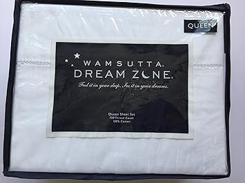 Amazon.com: Wamsutta Dream Zone Queen Sheet Set, White, 750 Thread ...