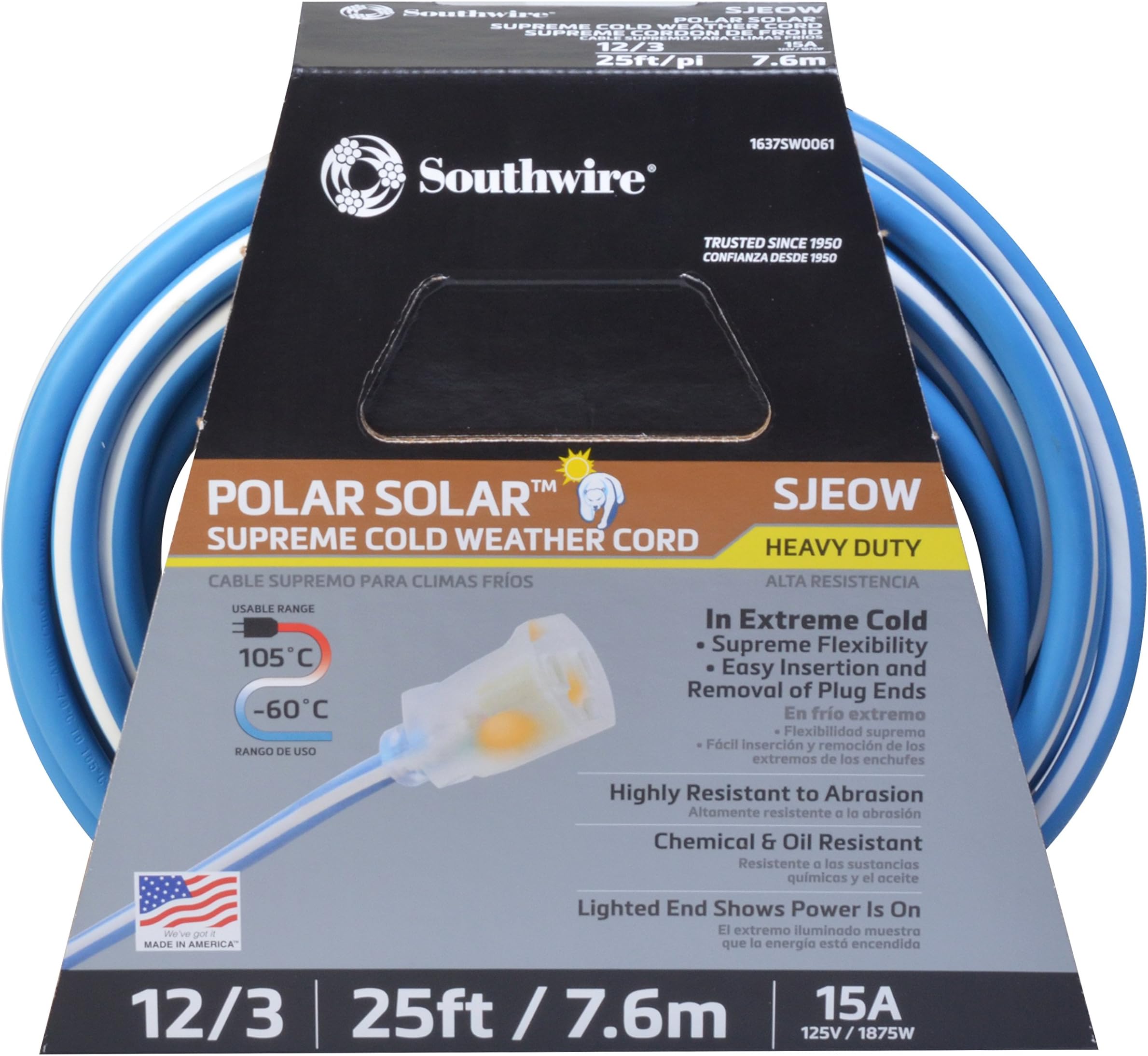 Southwire 2457 Agri-Pro Sjtow Extension Cord, 3 12 Awg Bare Conductor ...