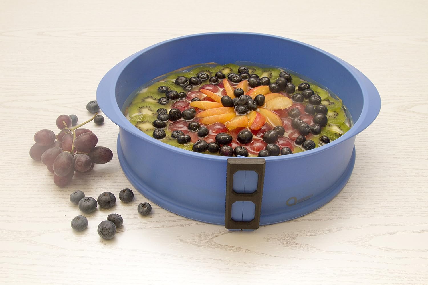 Springform Kuchen Backform aus Silikon mit Glas- Servierplatte (Ø26cm ...