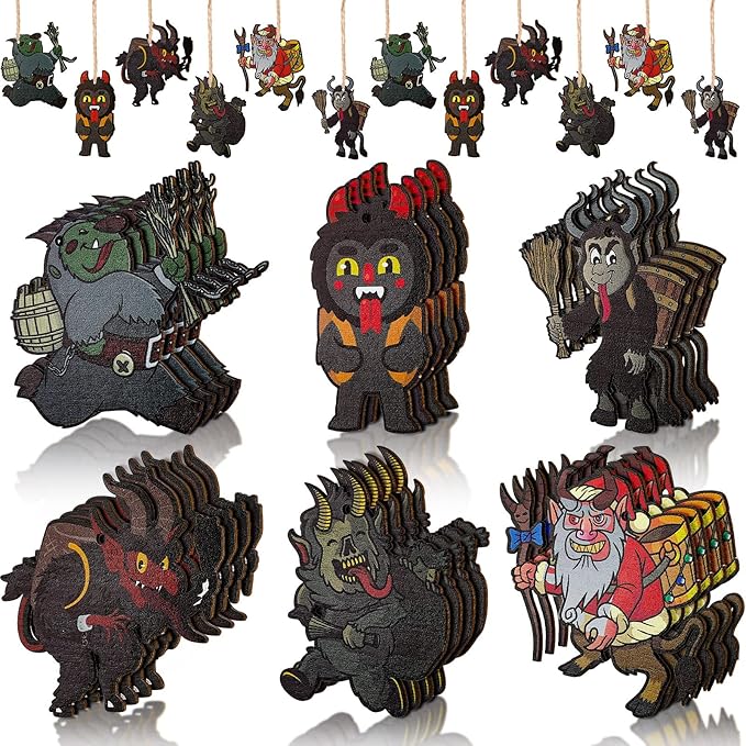 Amazon.com: Vicenpal Krampus Christmas Ornaments Wooden Christmas Tree ...
