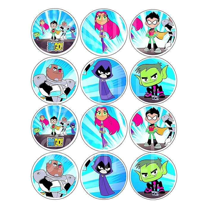 Buy Teen Titans GO Stickers, Large 2.5” Round Circle Stickers to Place ...