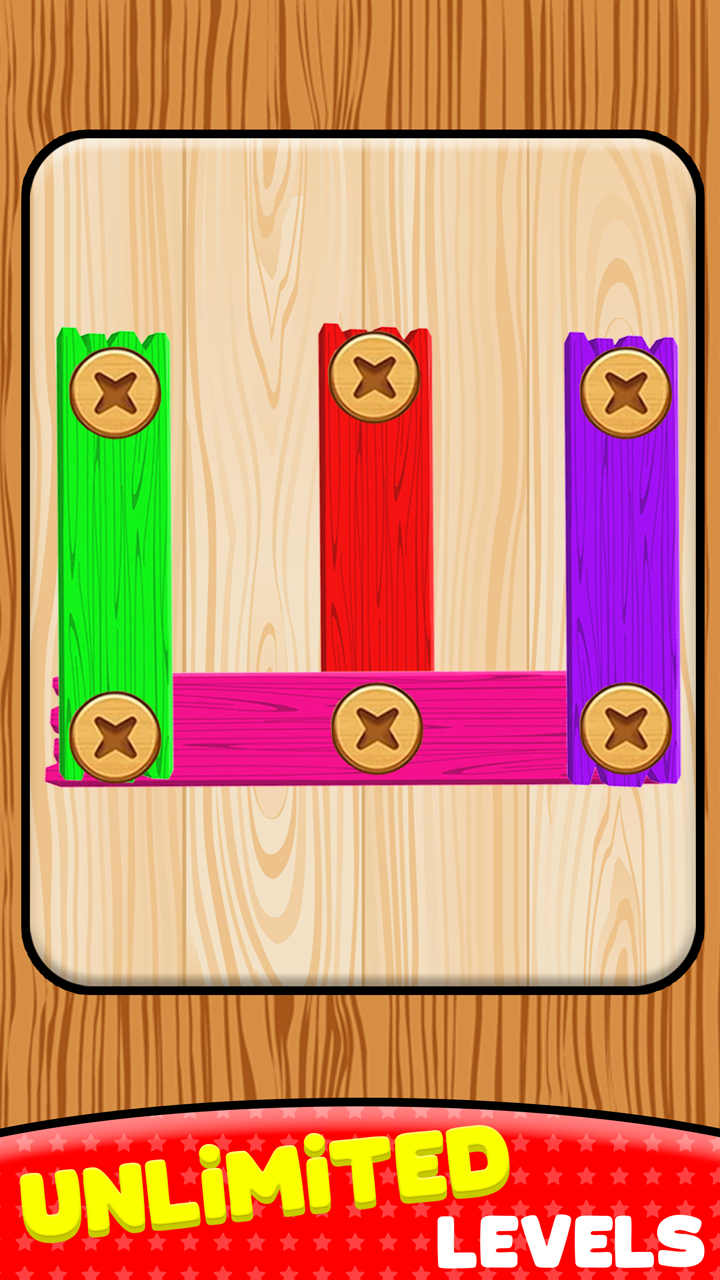 Wood Nuts and Bolts Screw Puzzle Sort Game: Wooden Unscrew Twisted ...
