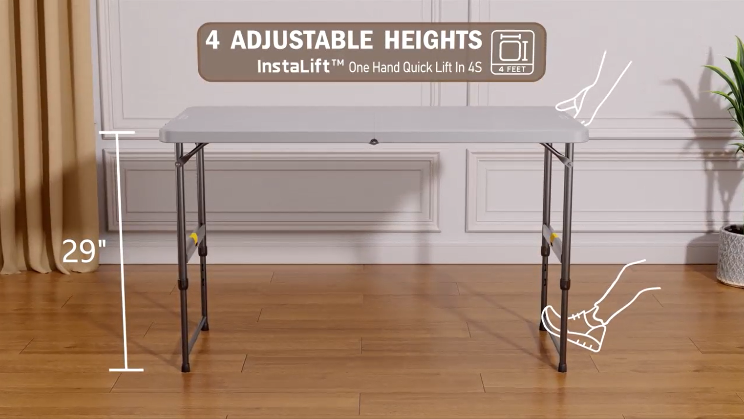 Watch X4 PRO height-adjustable folding table - easy lift on Amazon Live