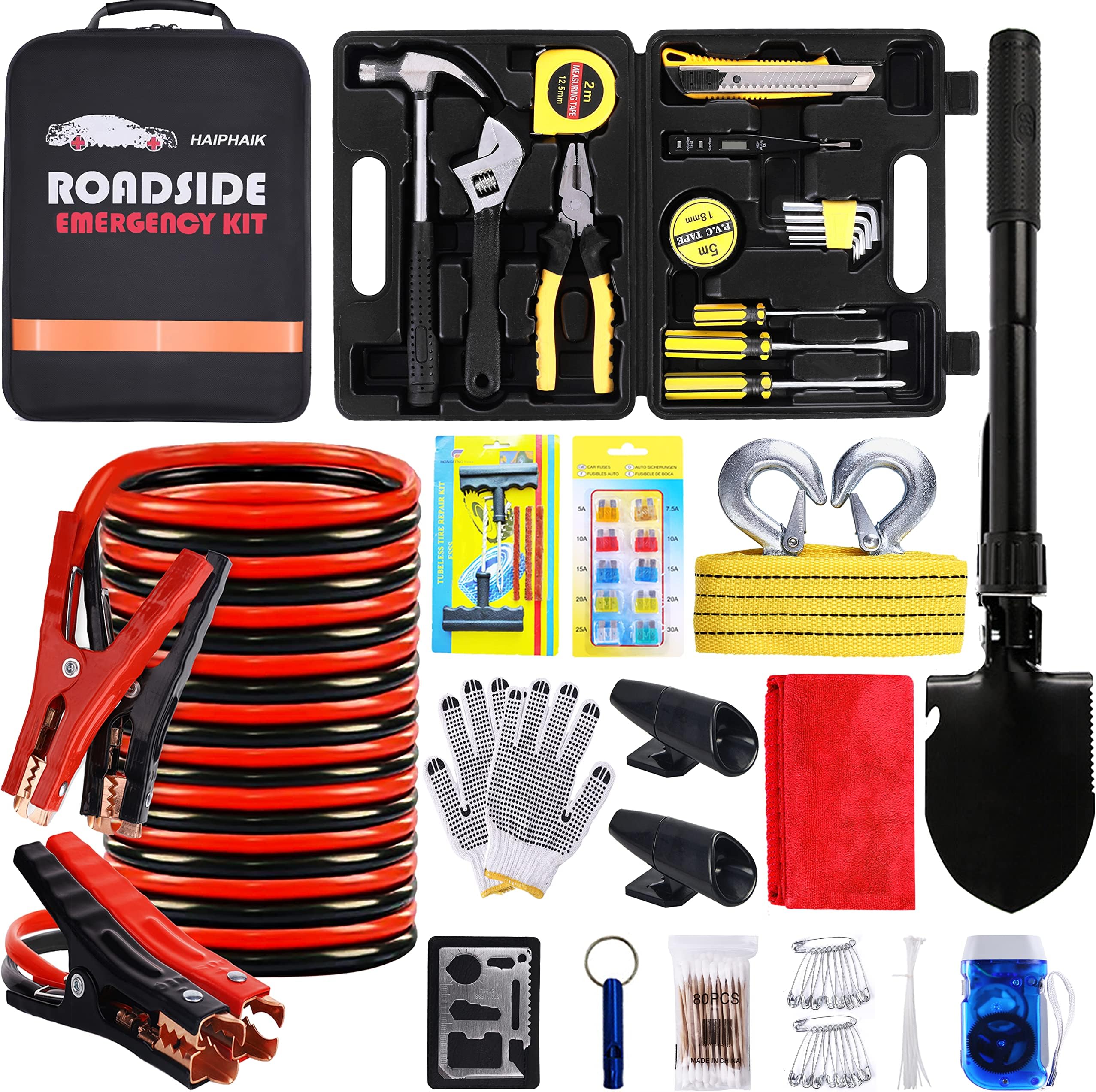 Amazon.com: HLWDFLZ Car Roadside Emergency Kit - 86pcs Winter Traveler ...