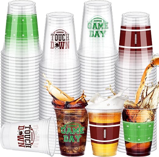 Amazon.com: Kochorie 120 PCS Football Cups, 16 OZ Disposable Plastic ...