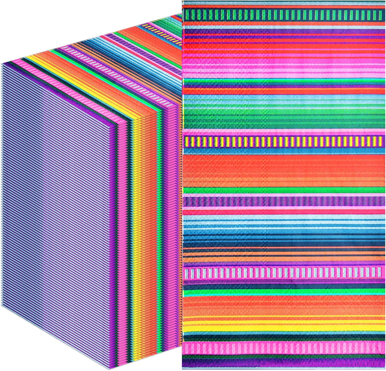 Amazon.com: 50 Pack Mexican Fiesta Guest Napkins - Colorful Disposable ...