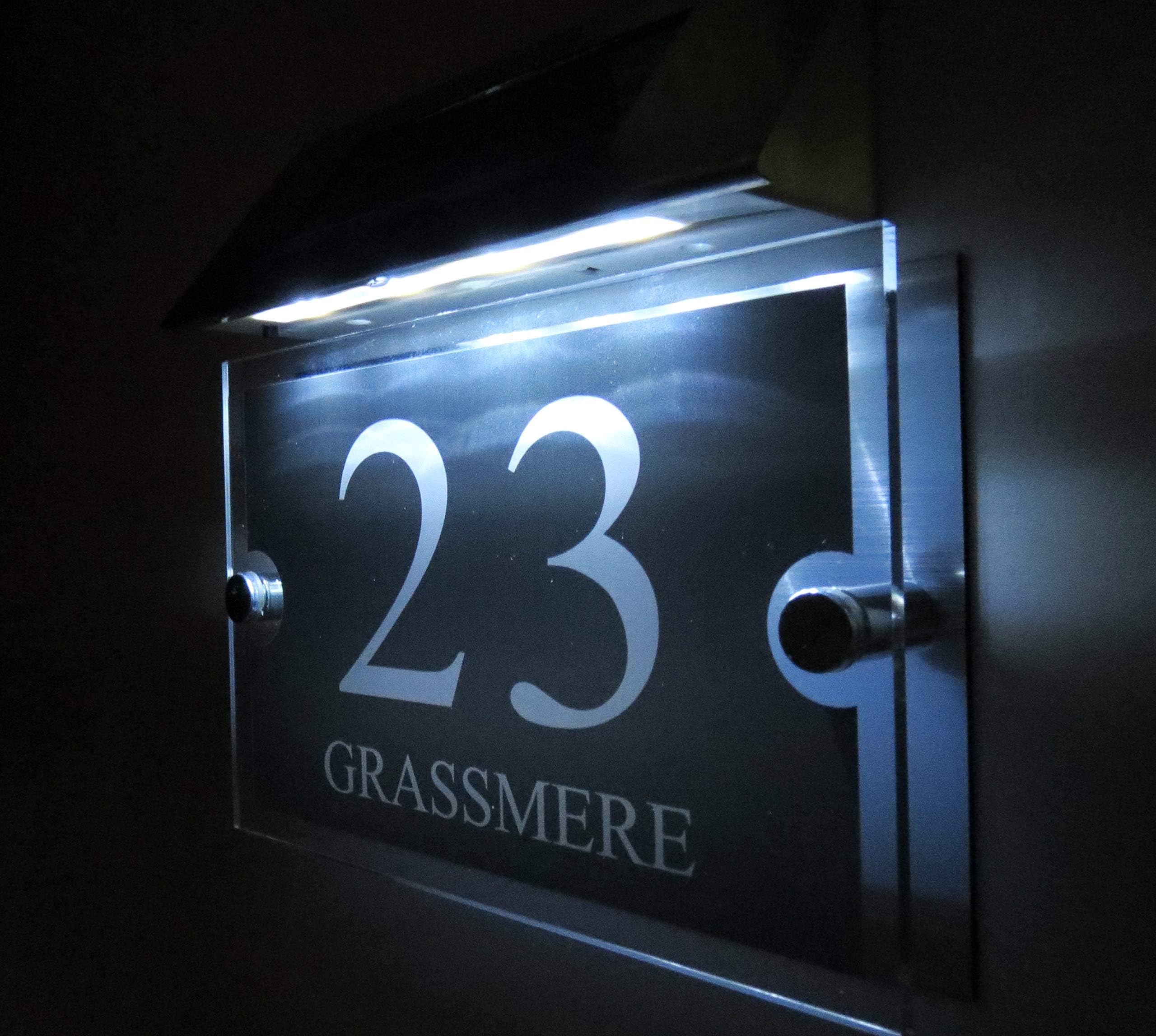 Waterproof Solar Light LED House Signs Plaques Door Numbers 1-99999 ...