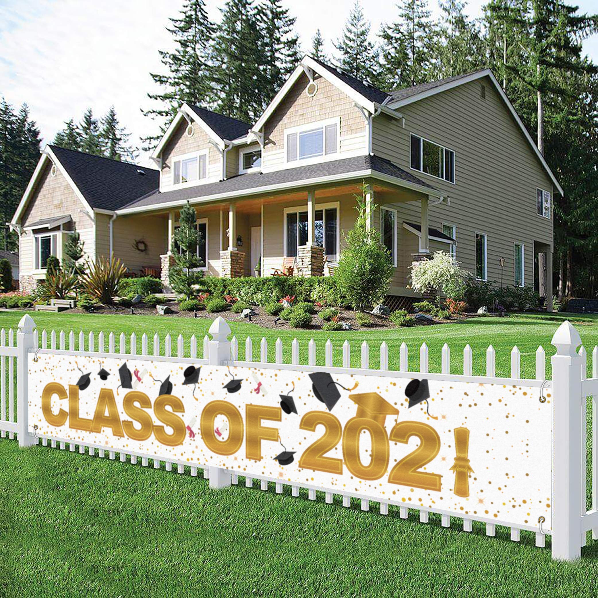 Buy White Class of 2021 Large Banner, High School College Graduation ...