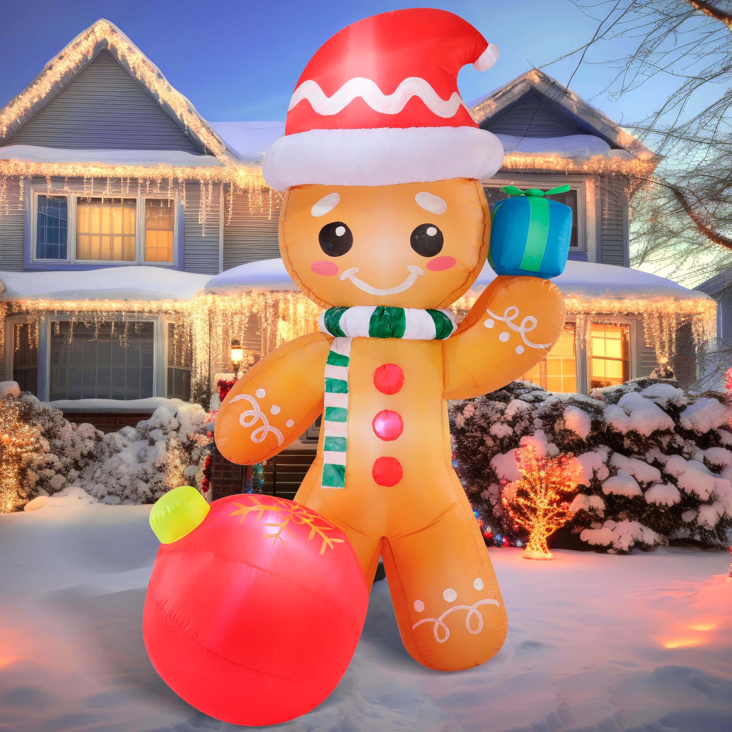 Amazon.com: Joiedomi 6 FT Christmas Inflatable Gingerbread, Outdoor ...