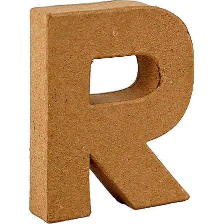 Country Love Crafts 3D Letter R Papier Mache, Beige, 4-inch/ 10cm ...