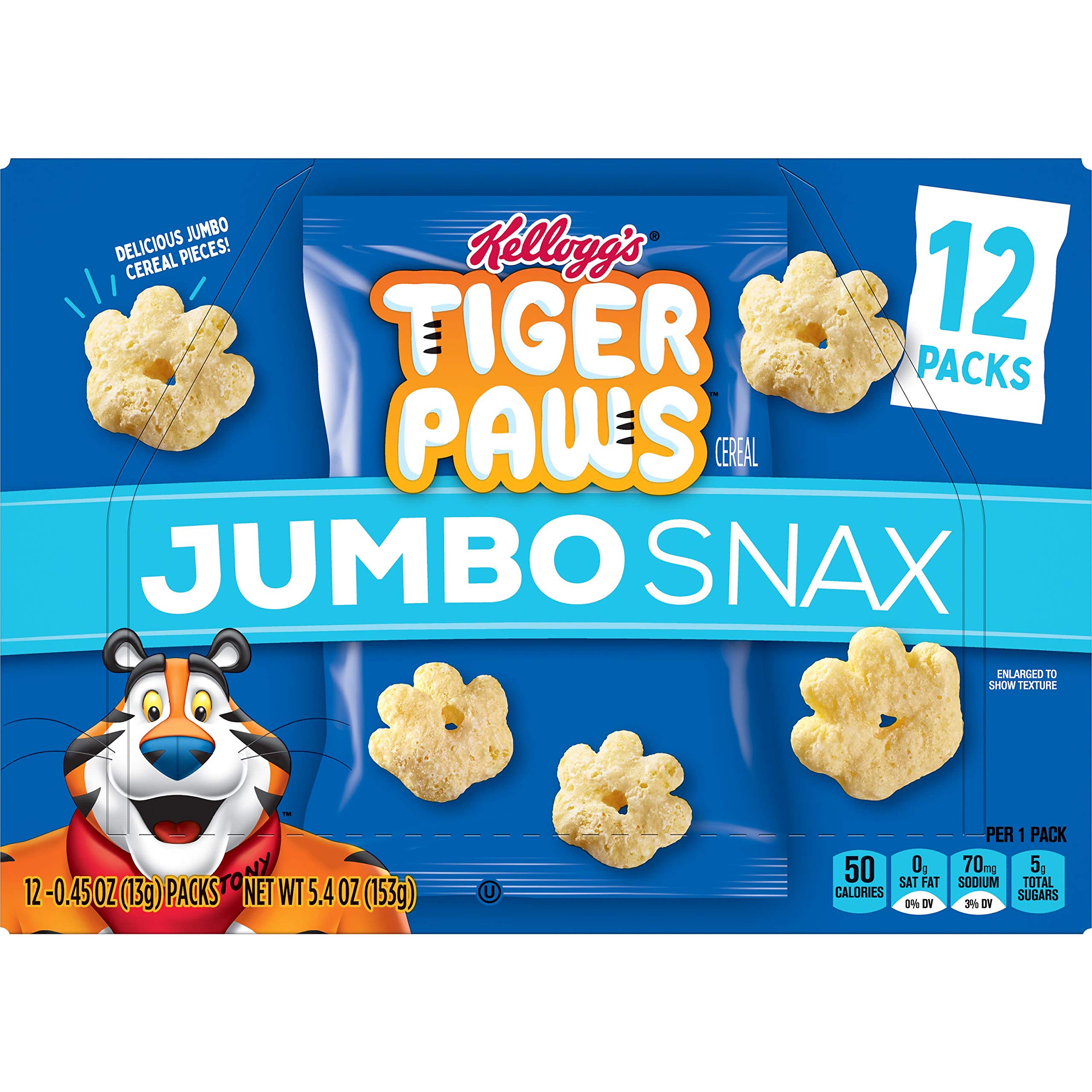 Kellogg's Tiger Paws Jumbo Snax Cereal Snacks, Kellogg's Frosted Flakes ...