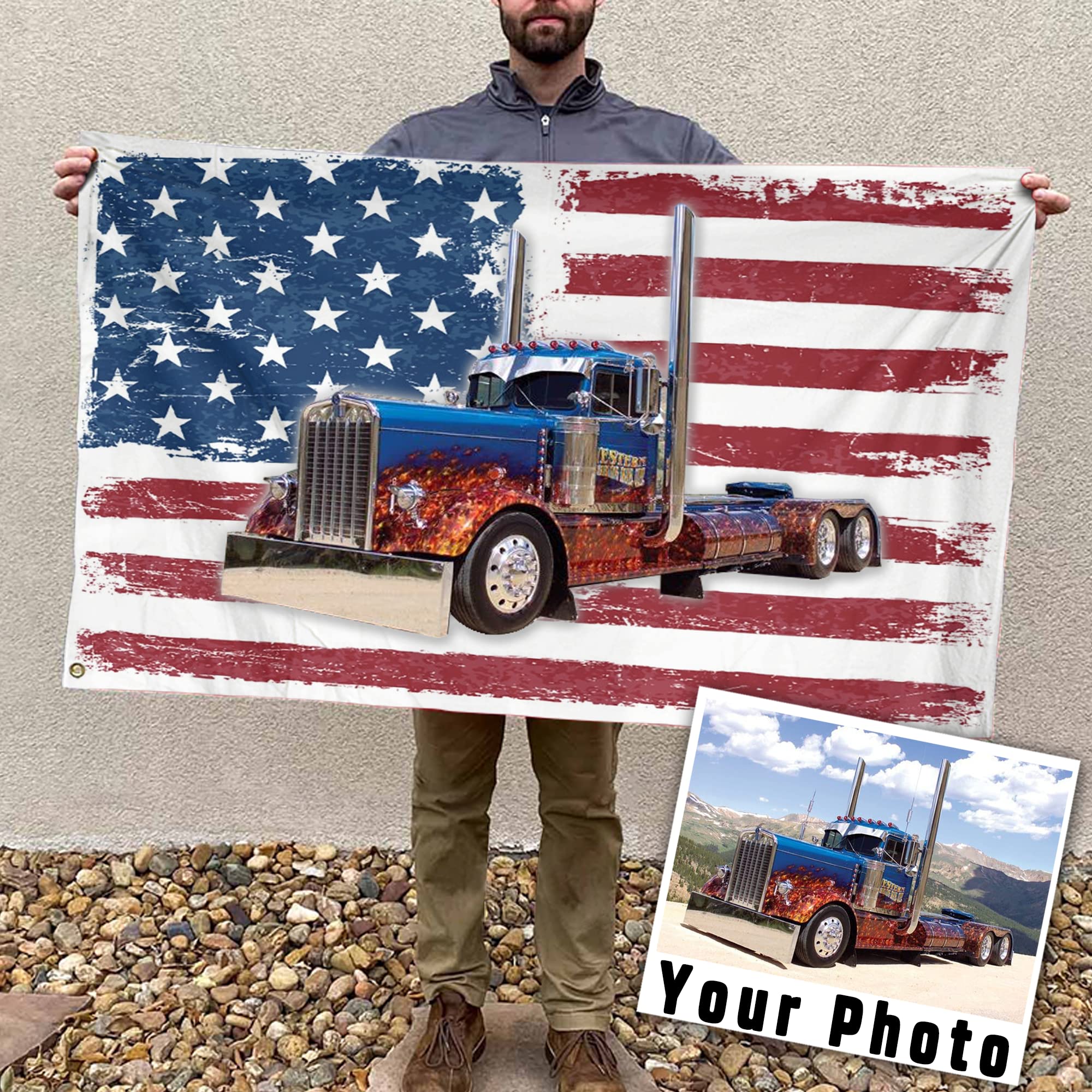 American Flag Semi Truck