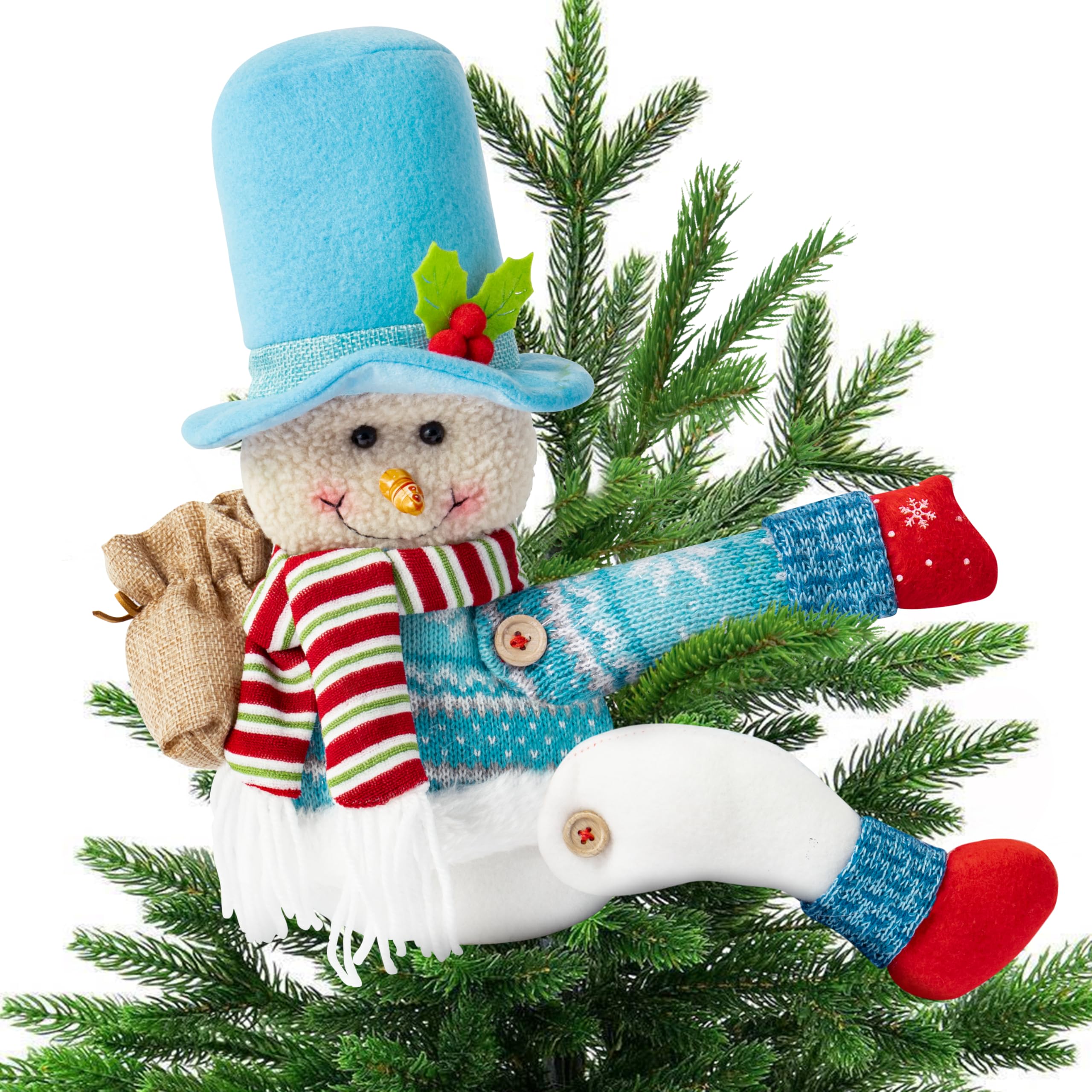 Amazon.com: WATINC Christmas Tree Topper Snowman - Unique Xmas Santa ...