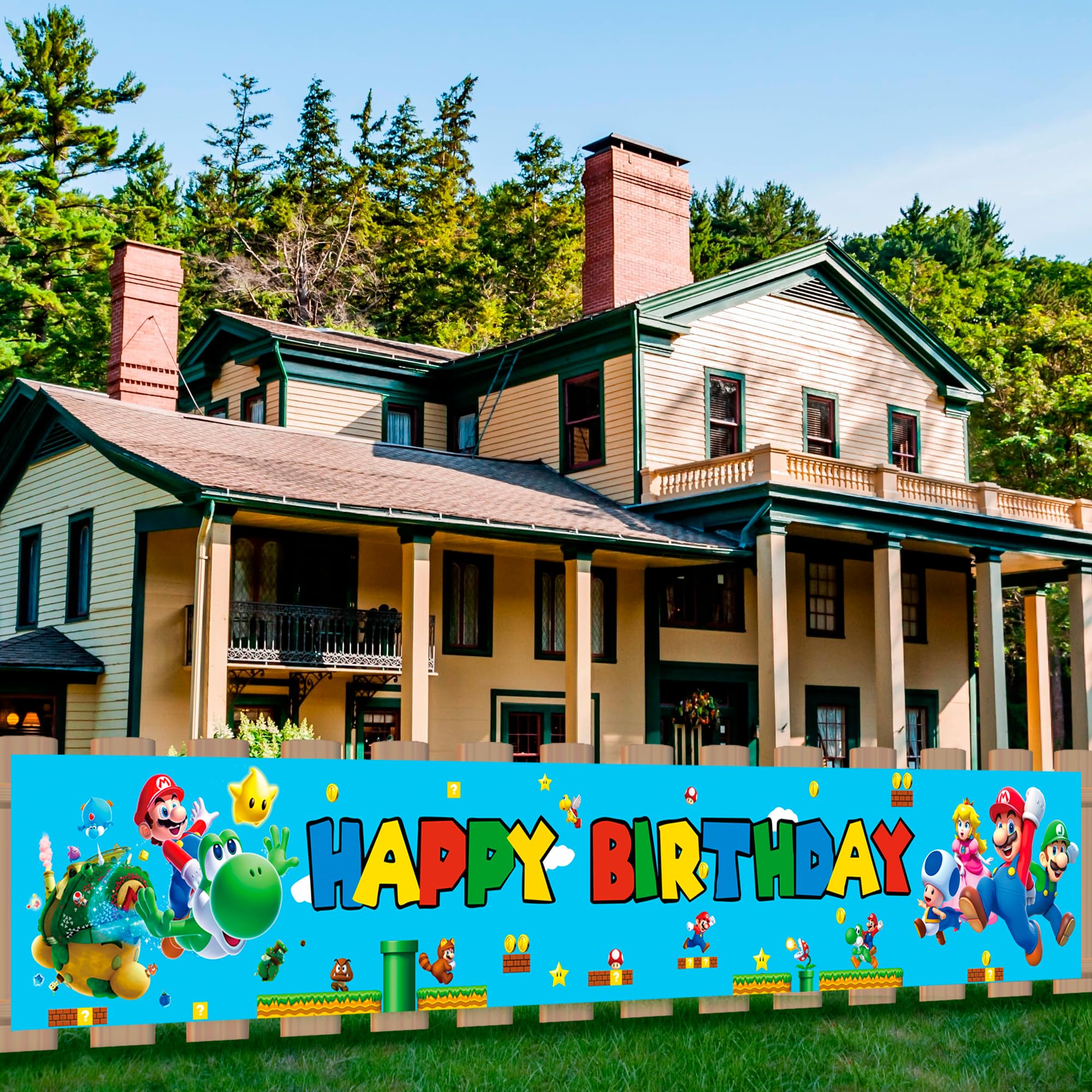 Amazon.com: Super Mario Birthday Banner, 1pcs Super Mario Party ...