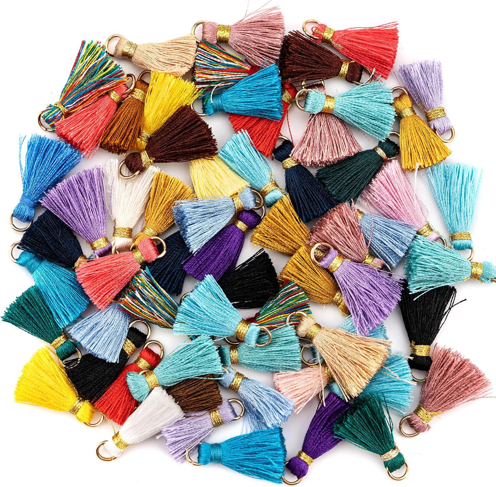 Zasvec Quasten Anhänger 100 Stück Bunt Quaste 3.5cm Mini Quasten ...