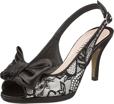 Amazon.com | Menbur Women's Hefestos Platform Slingback,White/Black,36 ...