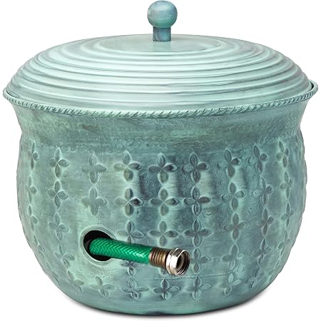 Amazon.com: Garden Hose Pot Storage Holder Copper Finish with Lid with ...