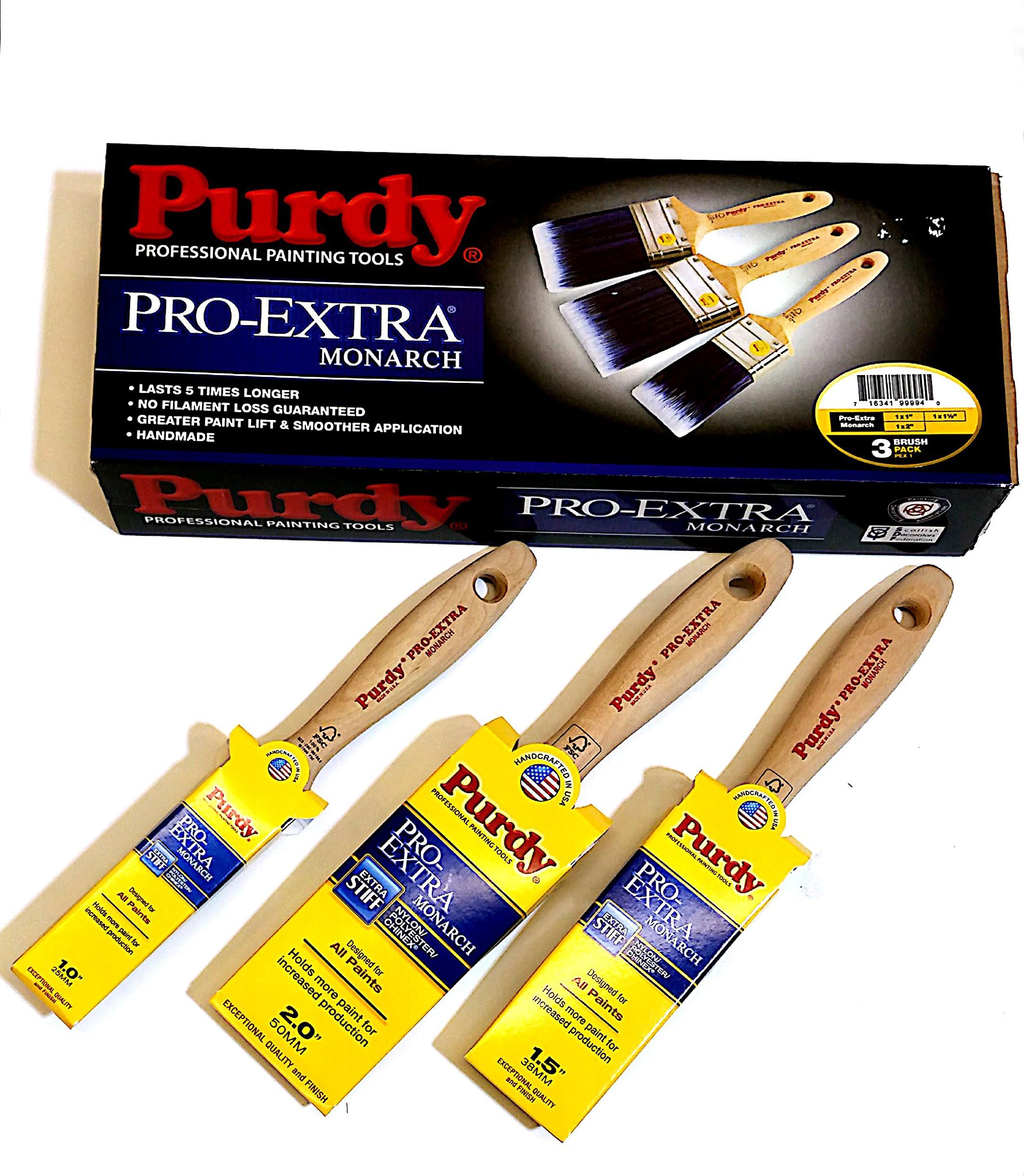 Purdy Monarch Elite Paint Brush Set - 3 Brushes : Amazon.co.uk: DIY & Tools