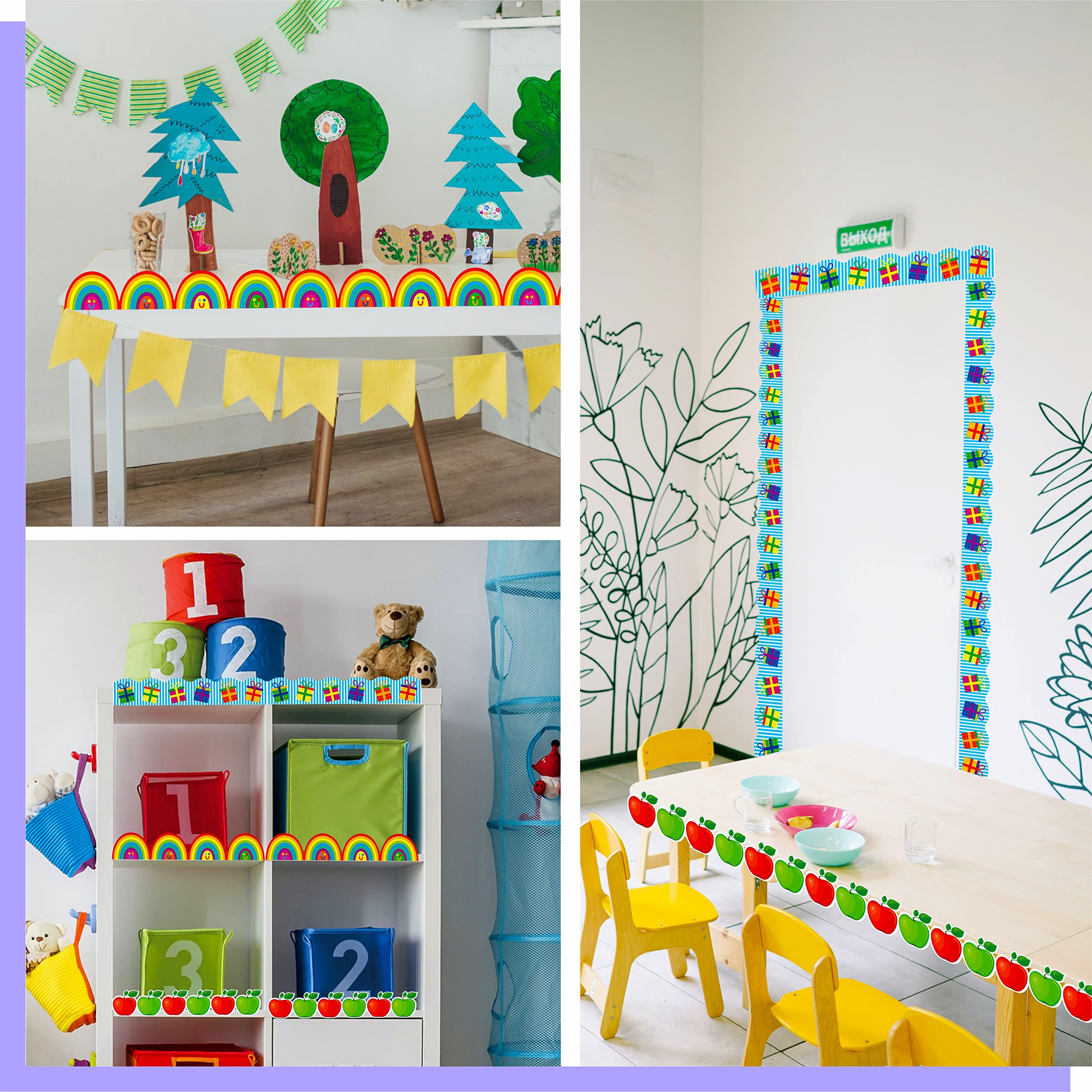 Rainbow Bulletin Board Border Geyee 84 Pieces 83 Feet Classroom ...