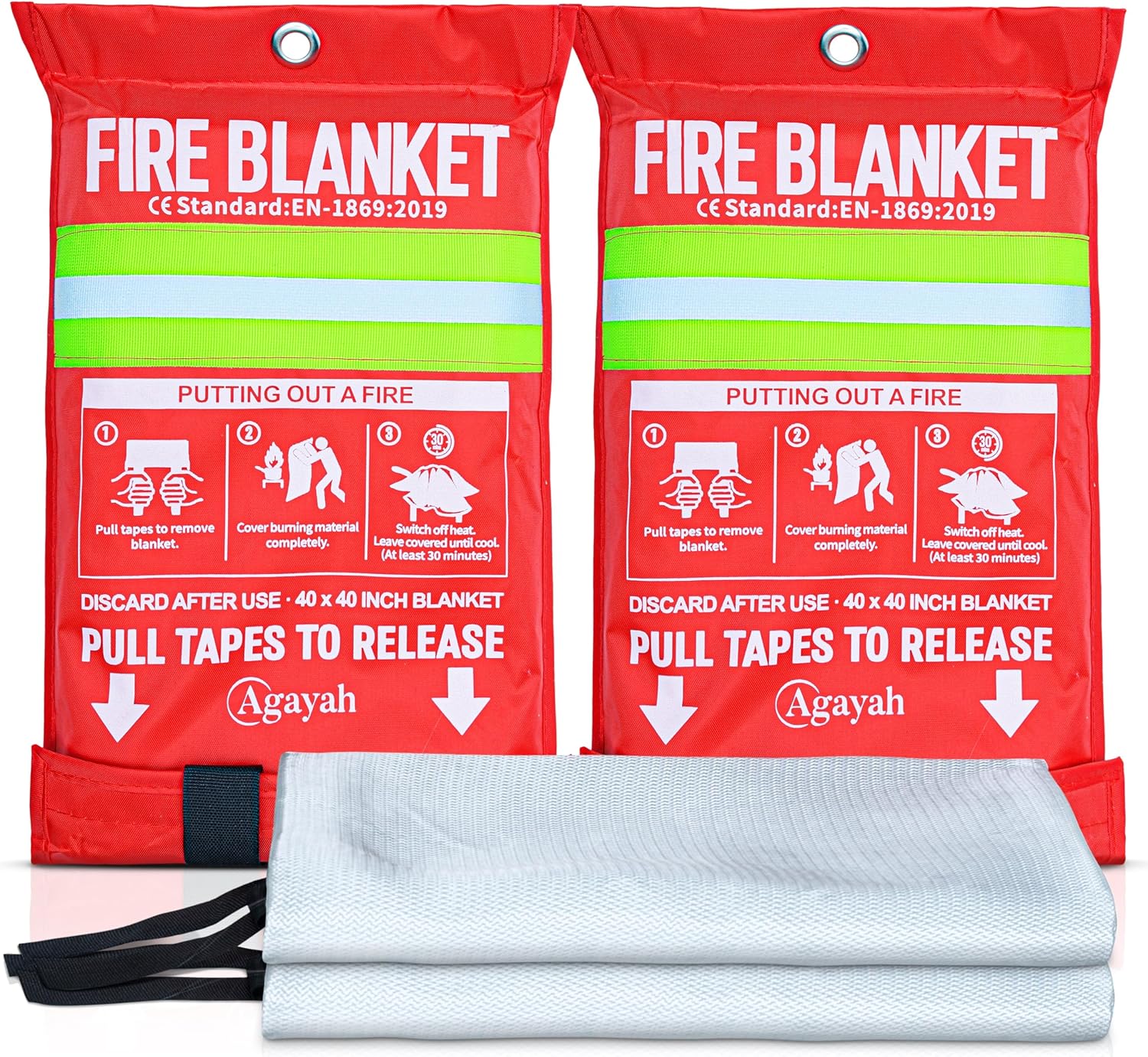 Amazon.com: Agayah Premium Fire Blankets Emergency for Home with High ...