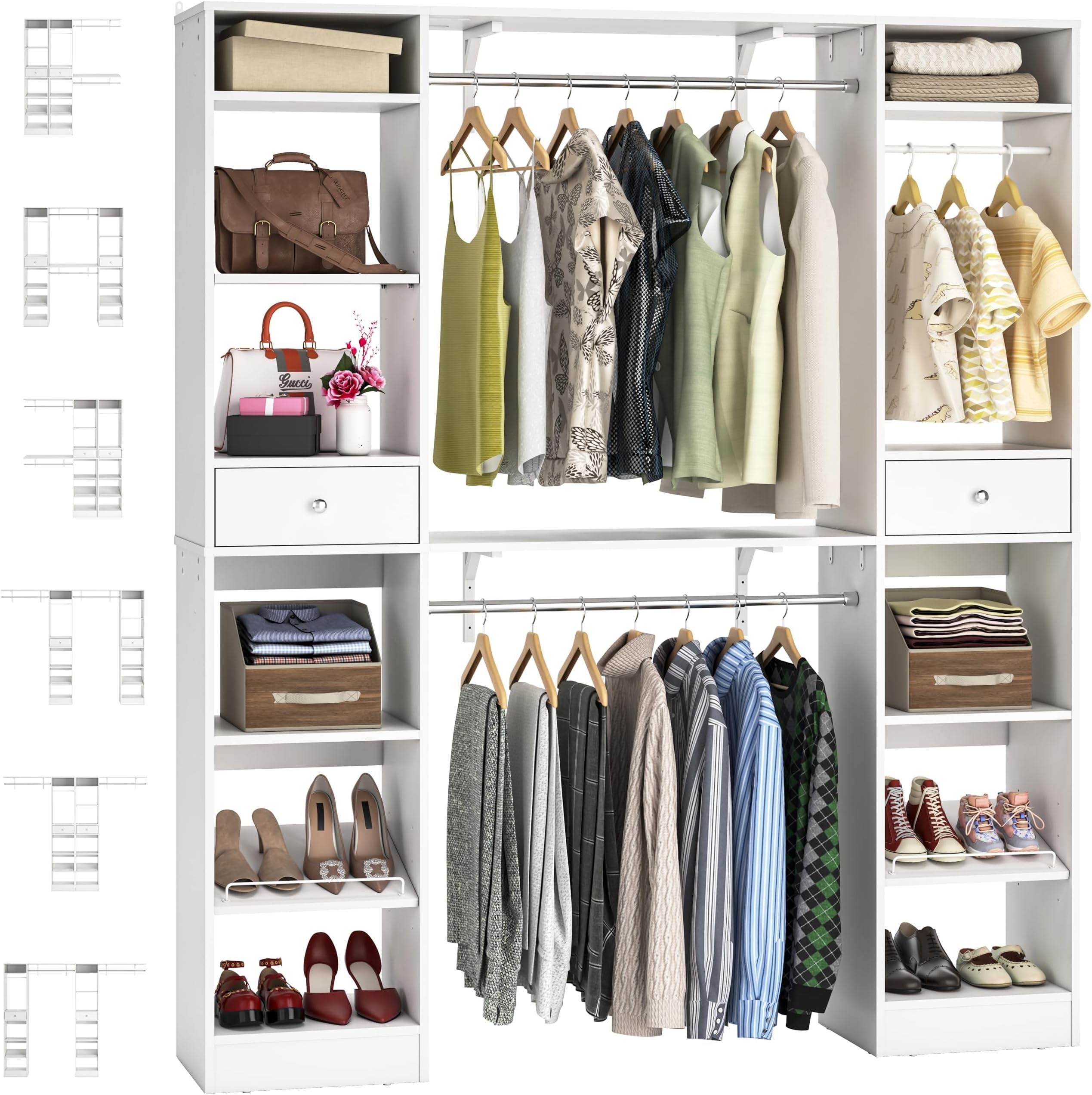 Amazon.com: Unikito 58" W - 90" W Closet System, Large Walk in Closet ...