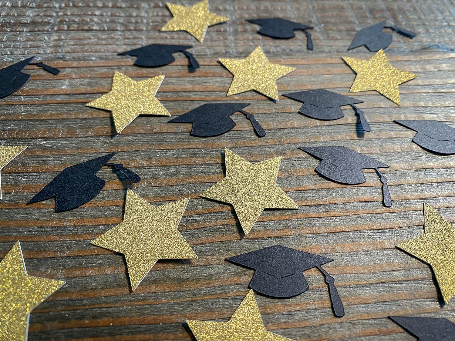 Black Cap and Gold Star Graduation Party Confetti – Yaxa Colombia